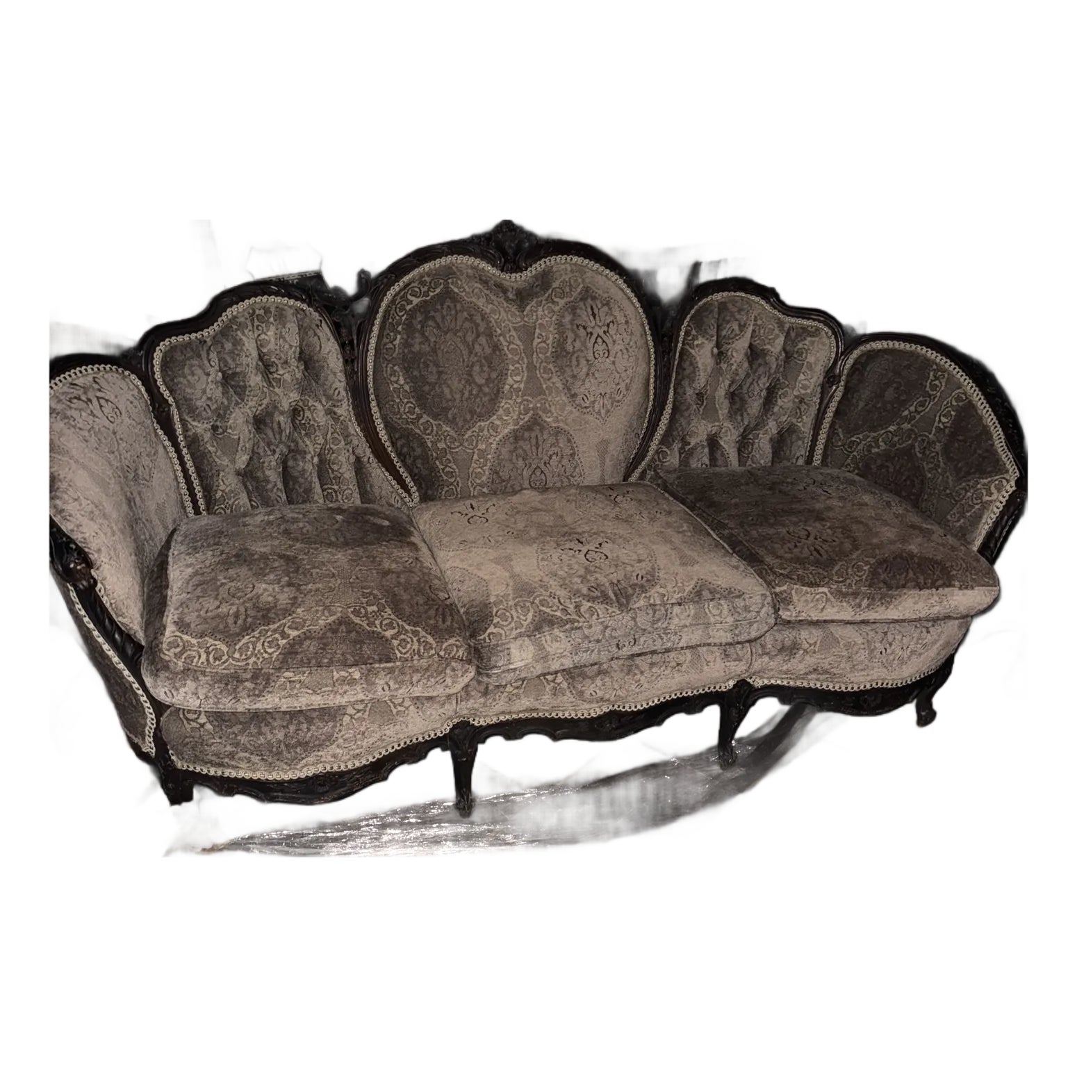 Traditional Rococo Revival Parlor Three Seat Sofa 21st Century | Chairish