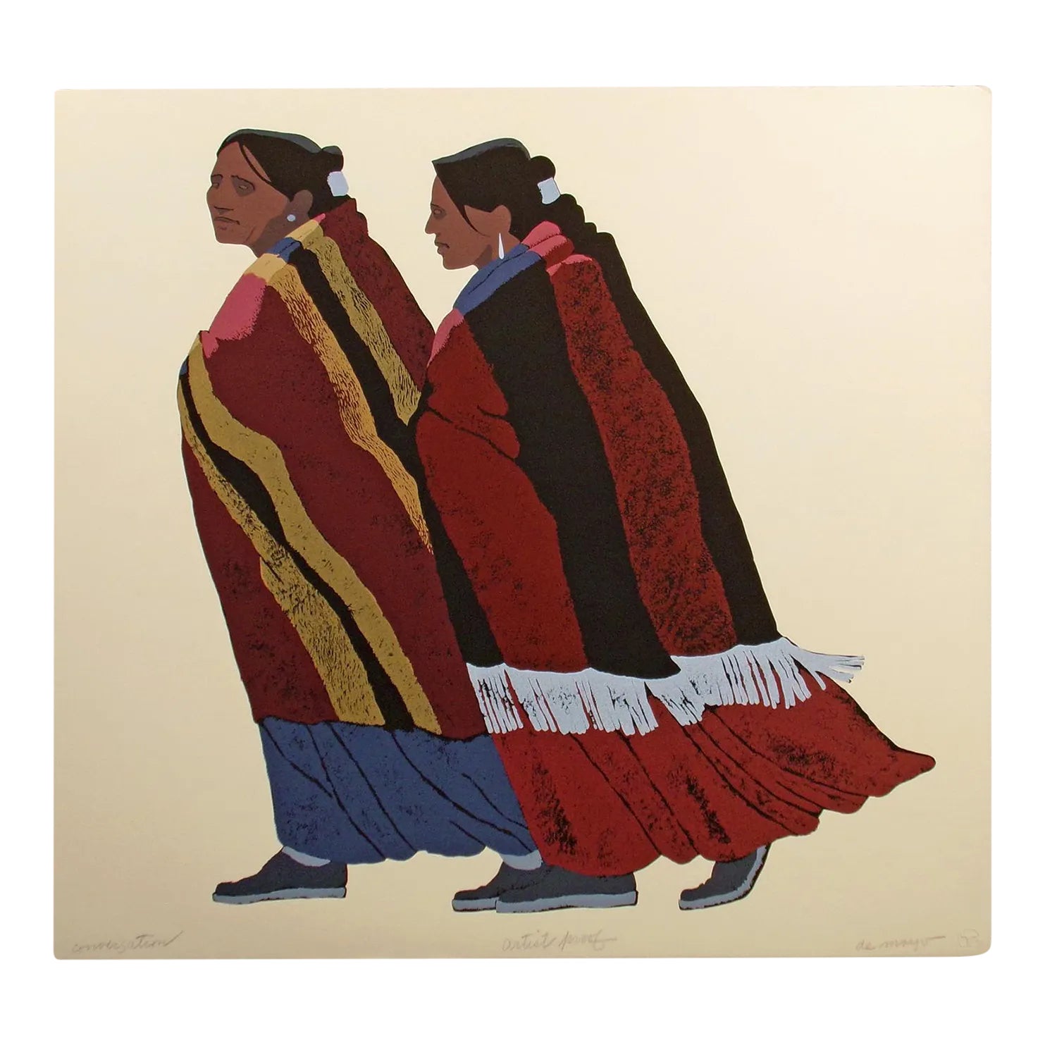 Louis De Mayo "Conversation" Hand Signed Fine Art Serigraph Limited ...