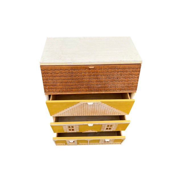 Mid 20th Century Dollhouse Chest with Slant Front Desk | Chairish