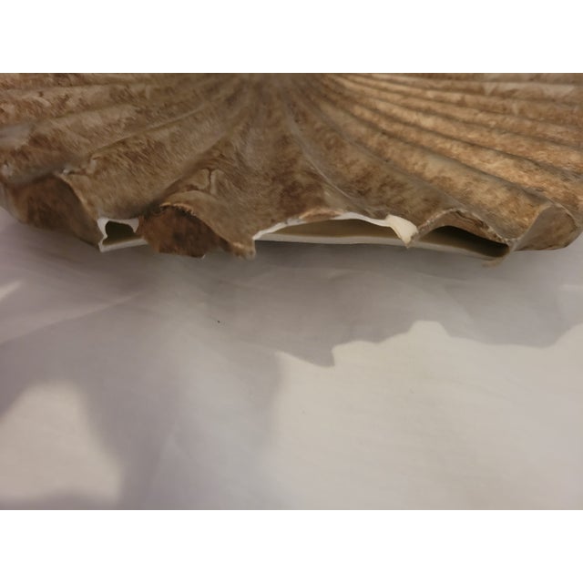 Vintage Coastal Regency Large Sea Clam Conch Shell Form Gold Silver ...