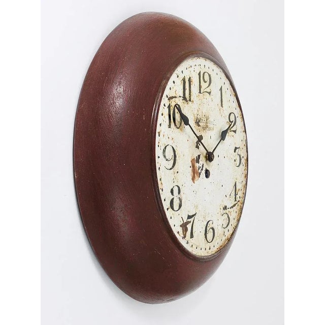 Antique Public Iron Wall Clock with Hand-Painted Dial, 1920s | Chairish