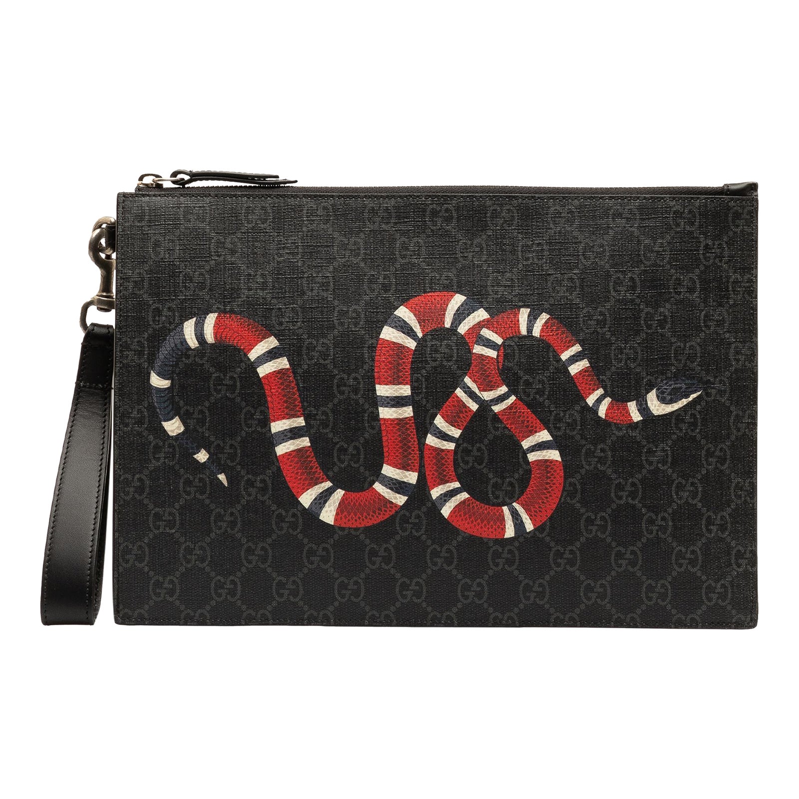 Gucci Gg Supreme Kingsnake Clutch Bag | Chairish