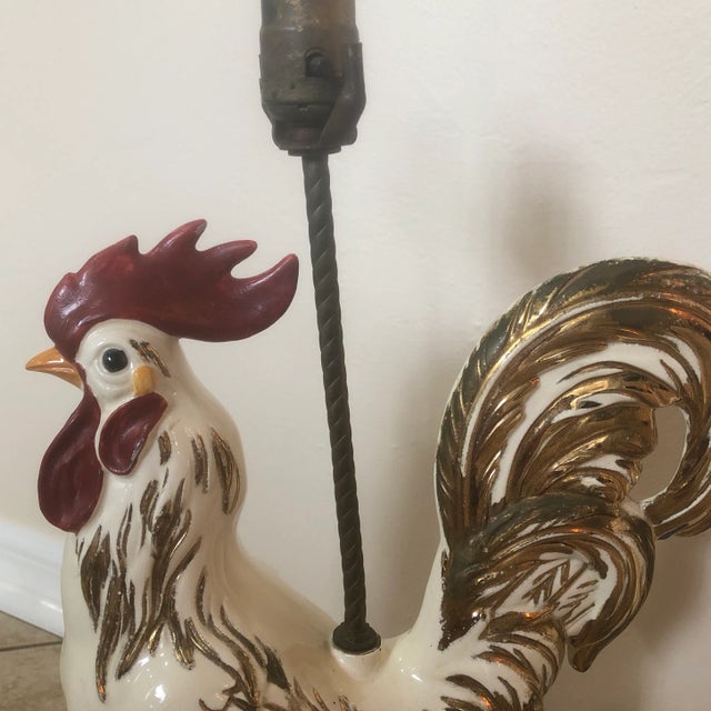Mid-Century Modern Ceramic Rooster Table Lamp | Chairish