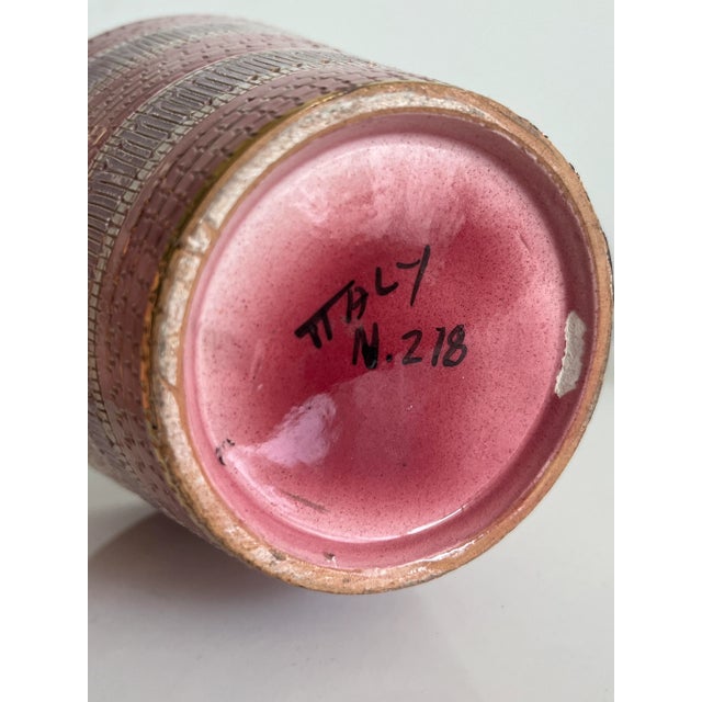 Vintage Mid Century Bitossi Small Pink and Gold Ceramic Planters - Set ...