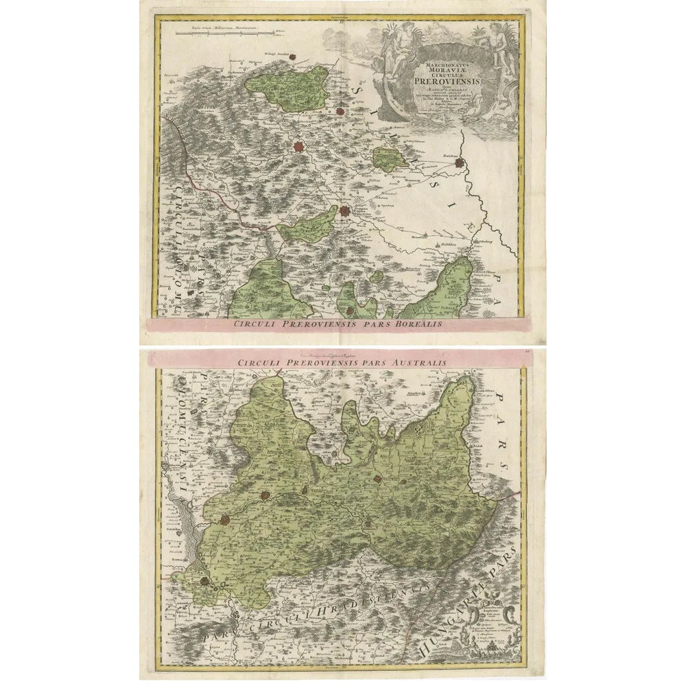 Antique Maps of Modern-Day Czech Republic, Set of 2 | Chairish
