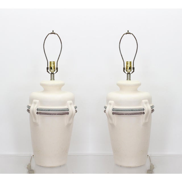 Mid-Century Pottery Jar Table Lamps - a Pair | Chairish