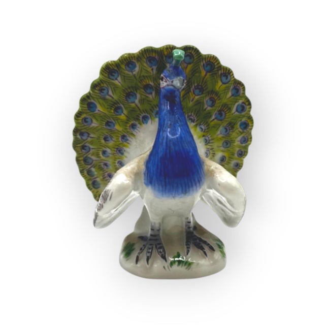 Peacock Model with Blue Crossed Swords from Meissen Porcelain, 1890s ...