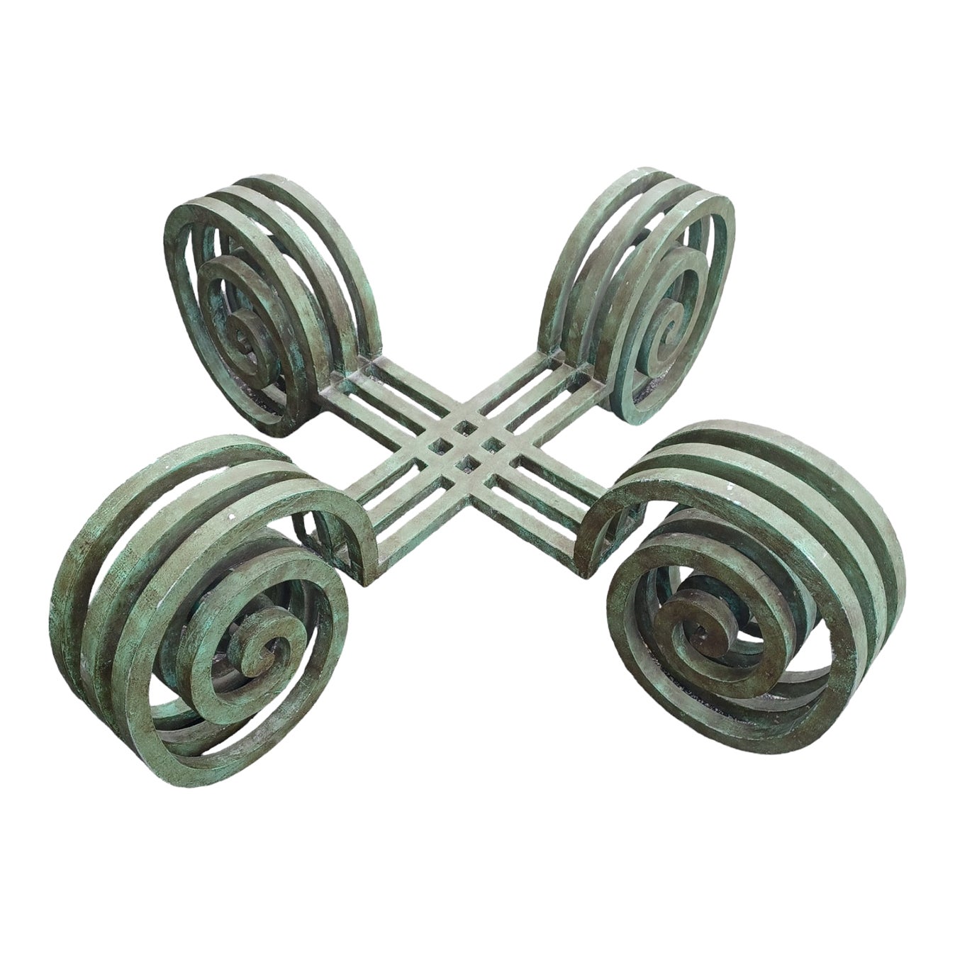 Mid 20th Century Vintage Metal Verdigris Spitlral Sculptural ...