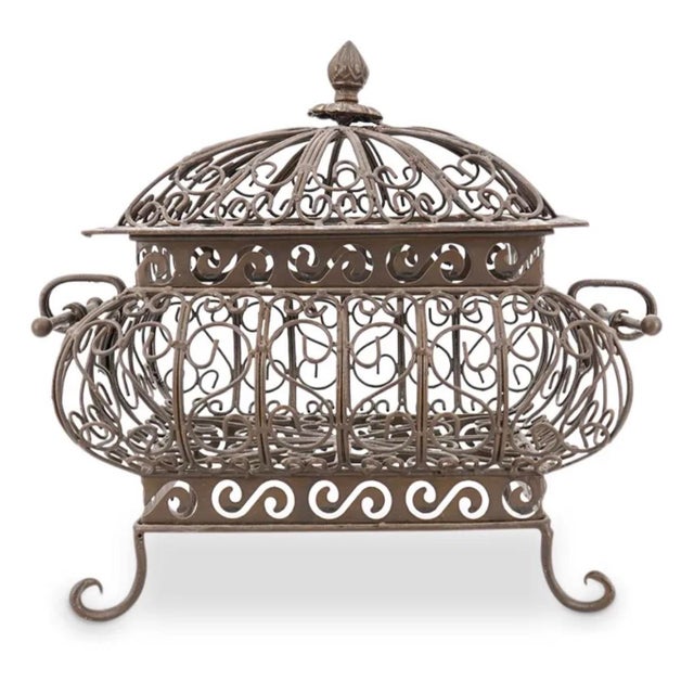 Vintage Scrolling Iron Casket | Chairish