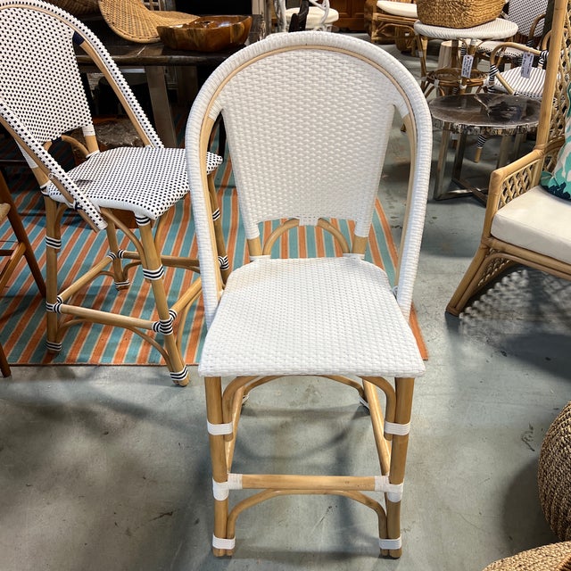 White French Riviera Style Bistro Counter Stools | Chairish