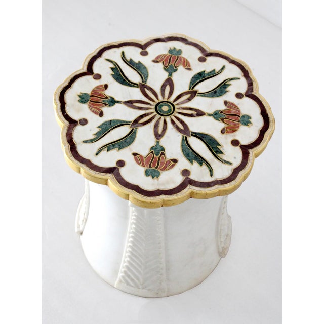 Mughal Side Table in White Marble by Paul Mathieu for Stephanie Odegard ...