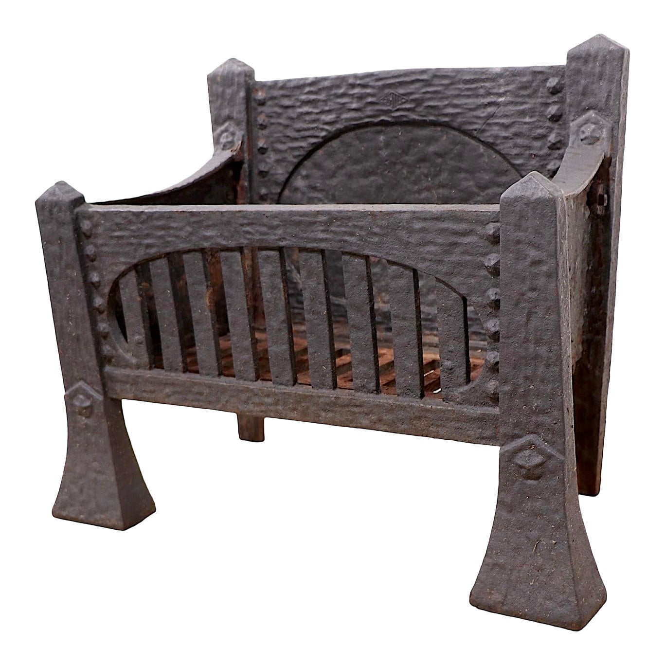 Arts and Crafts Cast Iron Coal Grate Fireplace Insert by Cahill C 1920 ...