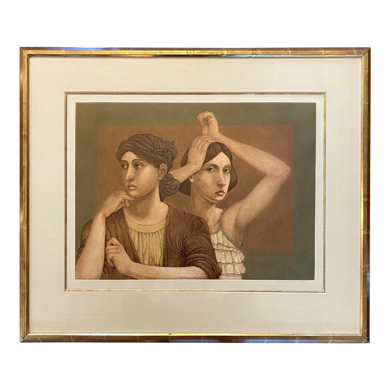 Alan Evan Feltus (B. 1943) 'Two Women', Yale, Cooper Union, Prix De ...