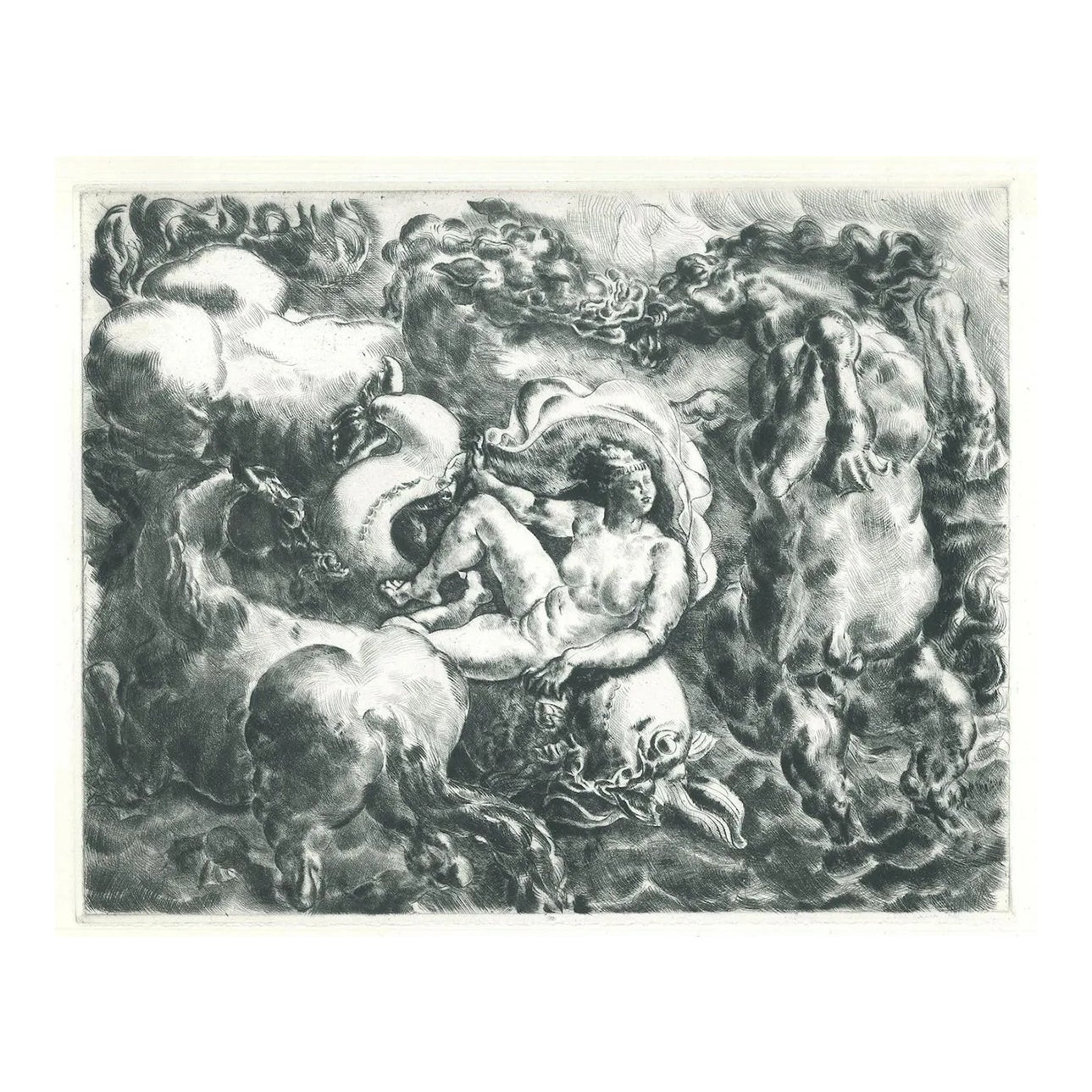 The Birth of Europe - Original Etching on Paper - 20th Century 20th ...