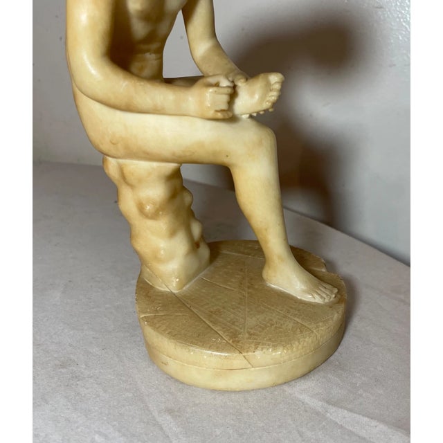 Antique Hand Carved Alabaster Stone Boy With Thorn in Foot Sculpture ...
