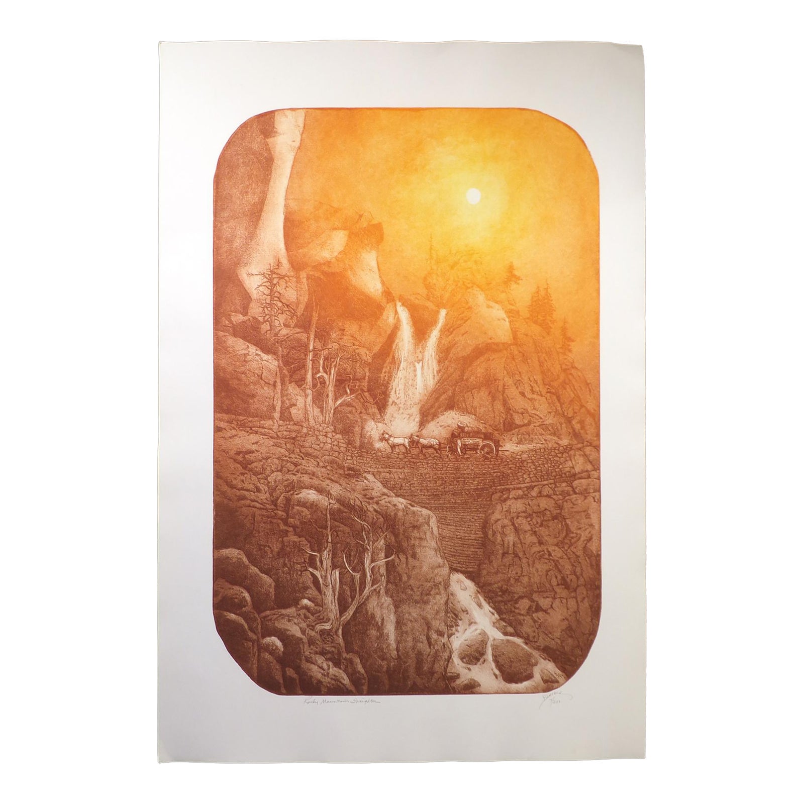 Roy Purcell "Rocky Mountain Freighter" Signed Numbered Art Etching 1980 ...