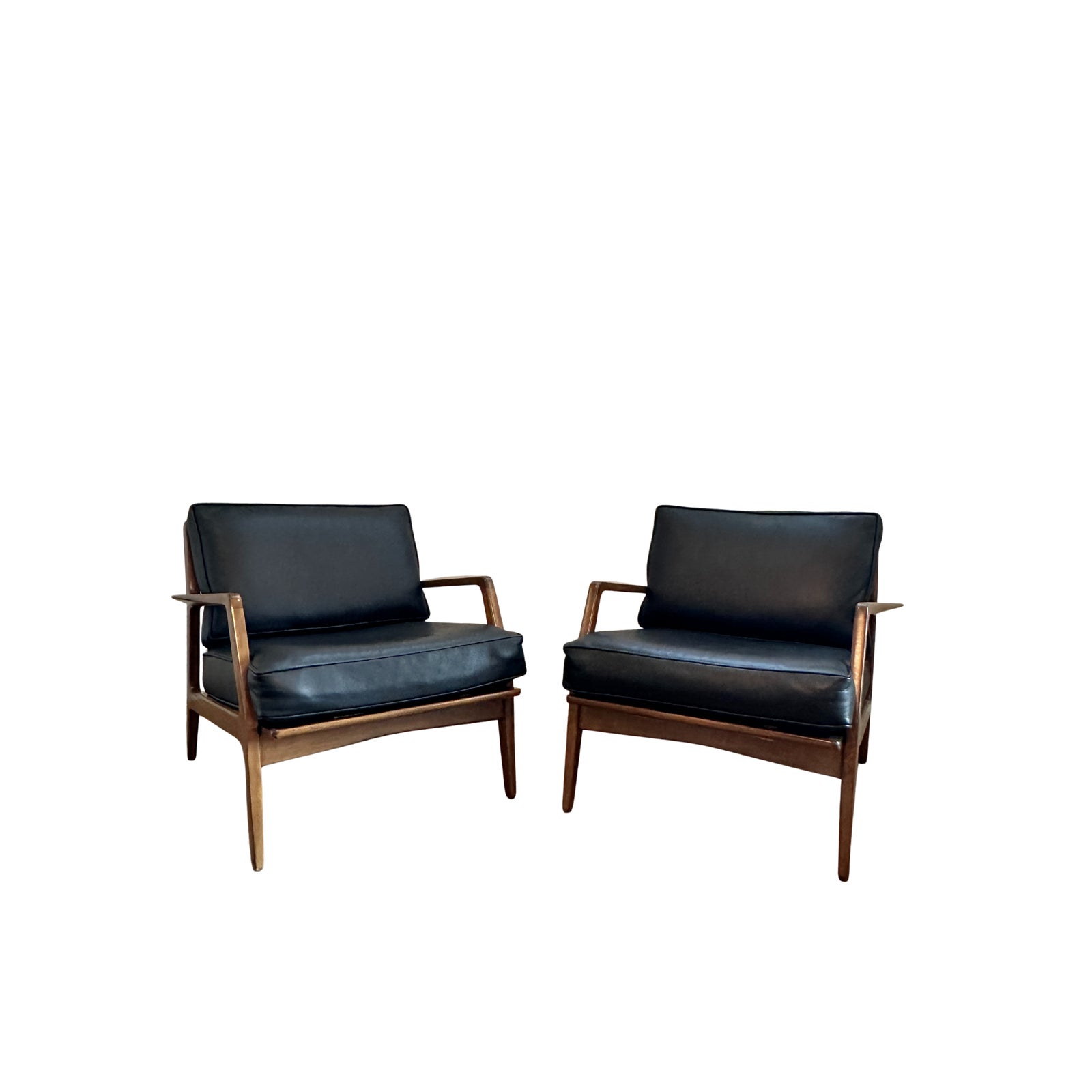 1950s Lawrence Peabody for Selig, Model 596 Lounge Chairs, Denmark, Mid ...