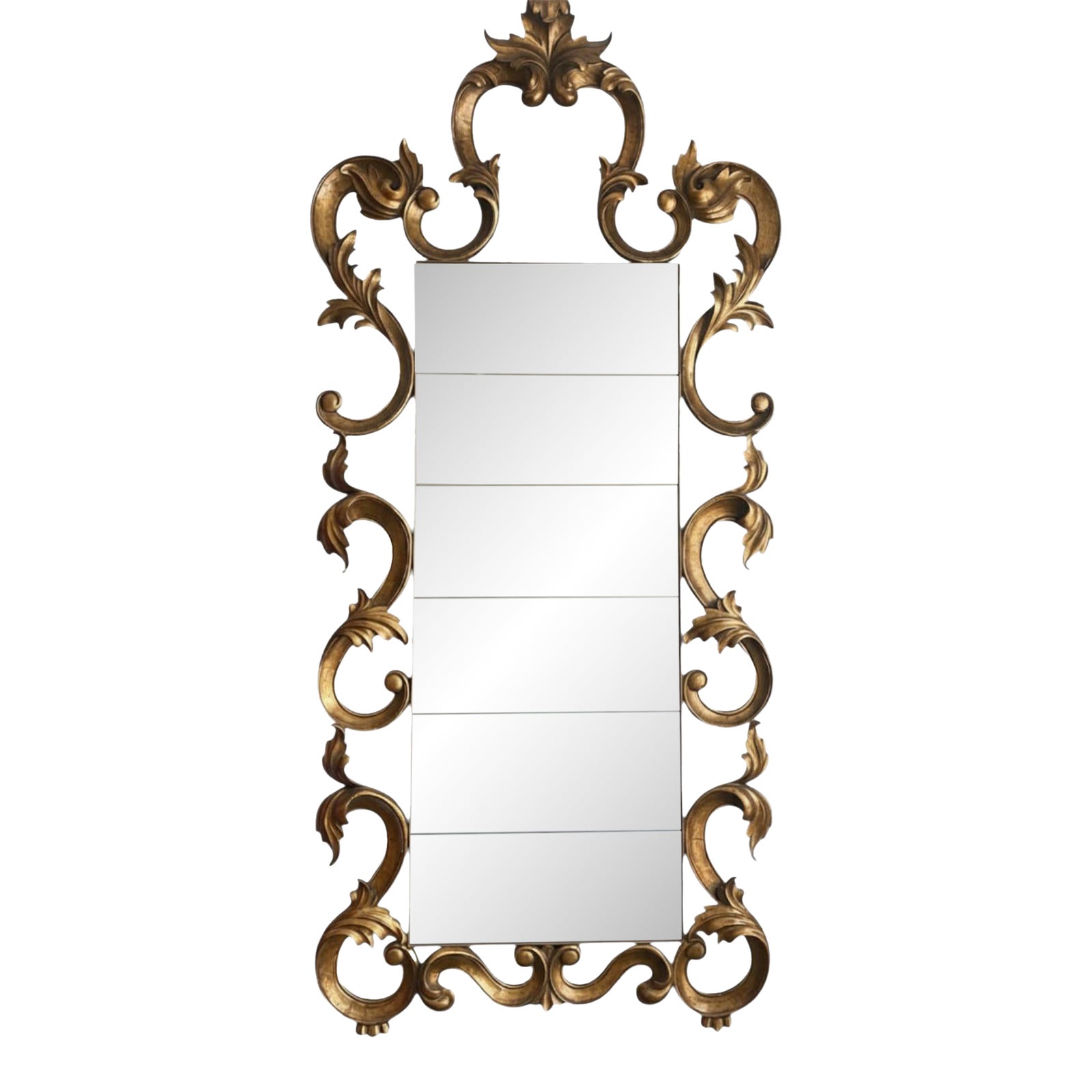 Large Rococo-Style Mirror W/ Gold Frame & Antiqued Mirror. Usa, 21st ...