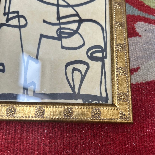 Contemporary Original Wayne Cunningham Abstract Marker Drawing | Chairish