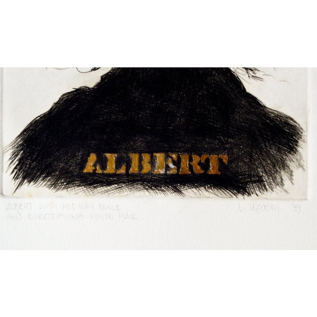 Lilya Vorobey "Albert" Watercolor Etching #5 Albert Einstein 1989 ...