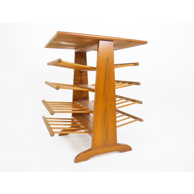 Vintage Scandinavian Pine Spindle Magazine Book Rack or Side Table ...