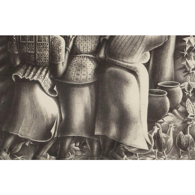 1984 "Upper Room" Black and White Abstract Figurative Lithograph ...