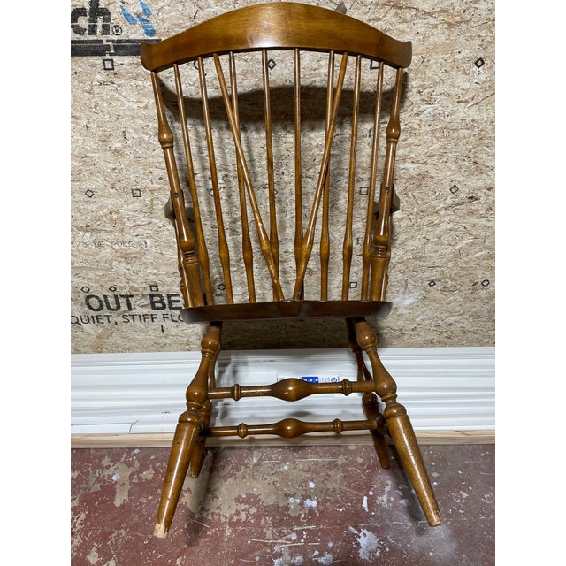 1960s Nichols and Stone Maple Fiddleback Brass Back Windsor Armchairs ...