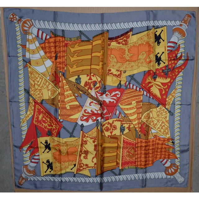 Hermes Flags & Banners Silk Scarf | Chairish