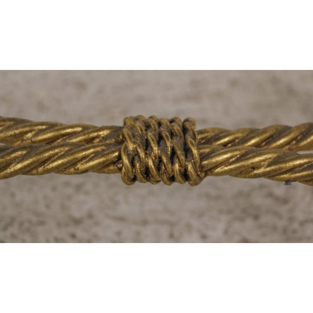 Italian Gold Finish Oval Iron Base Corda Bench | Chairish