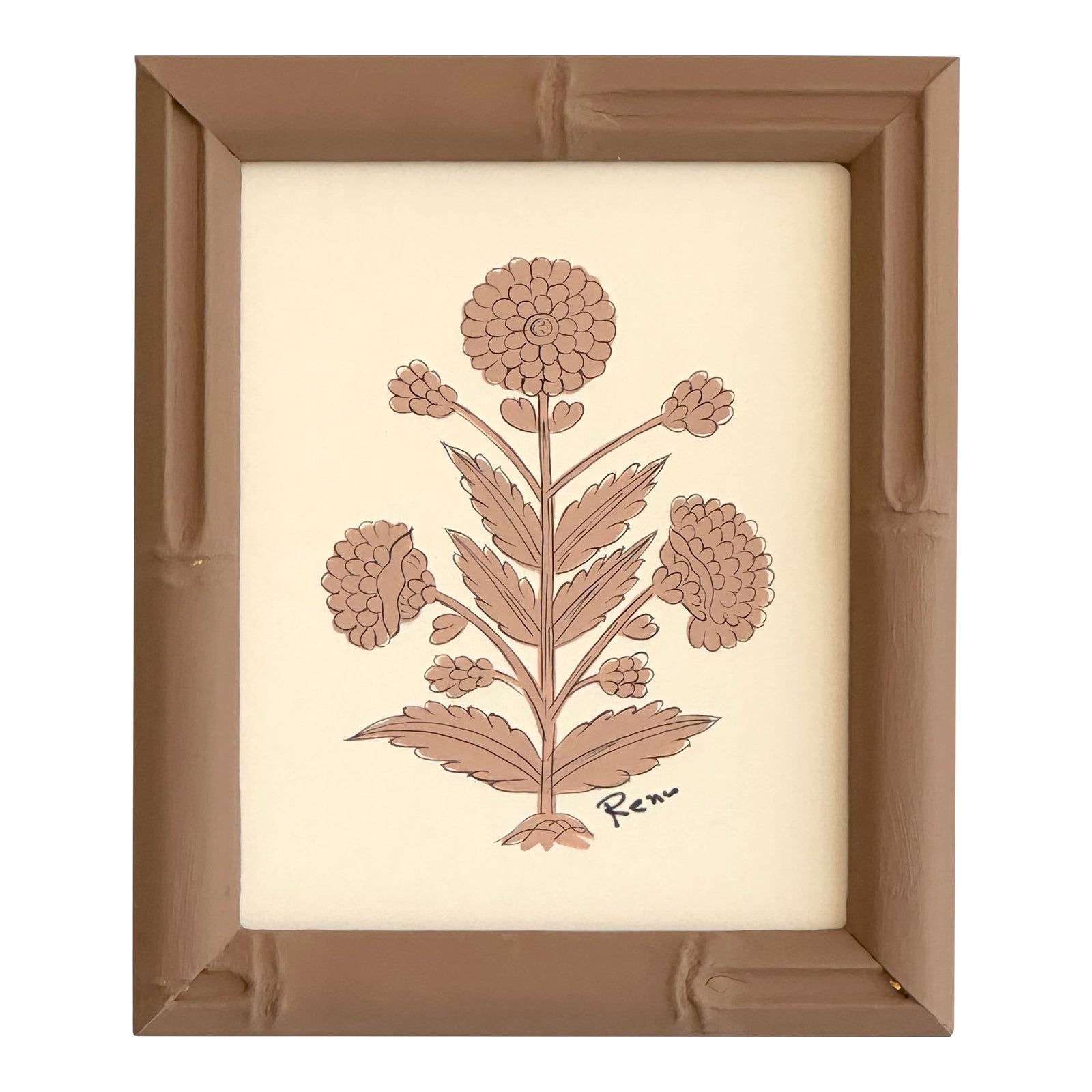 Hand-Painted Jaipuri Green Floral Motif Painting in a Hand-Painted ...