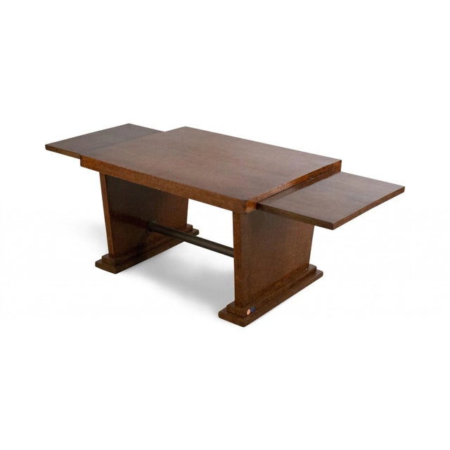 Art Deco Style Burl Wood Two Level Coffee Table | Chairish