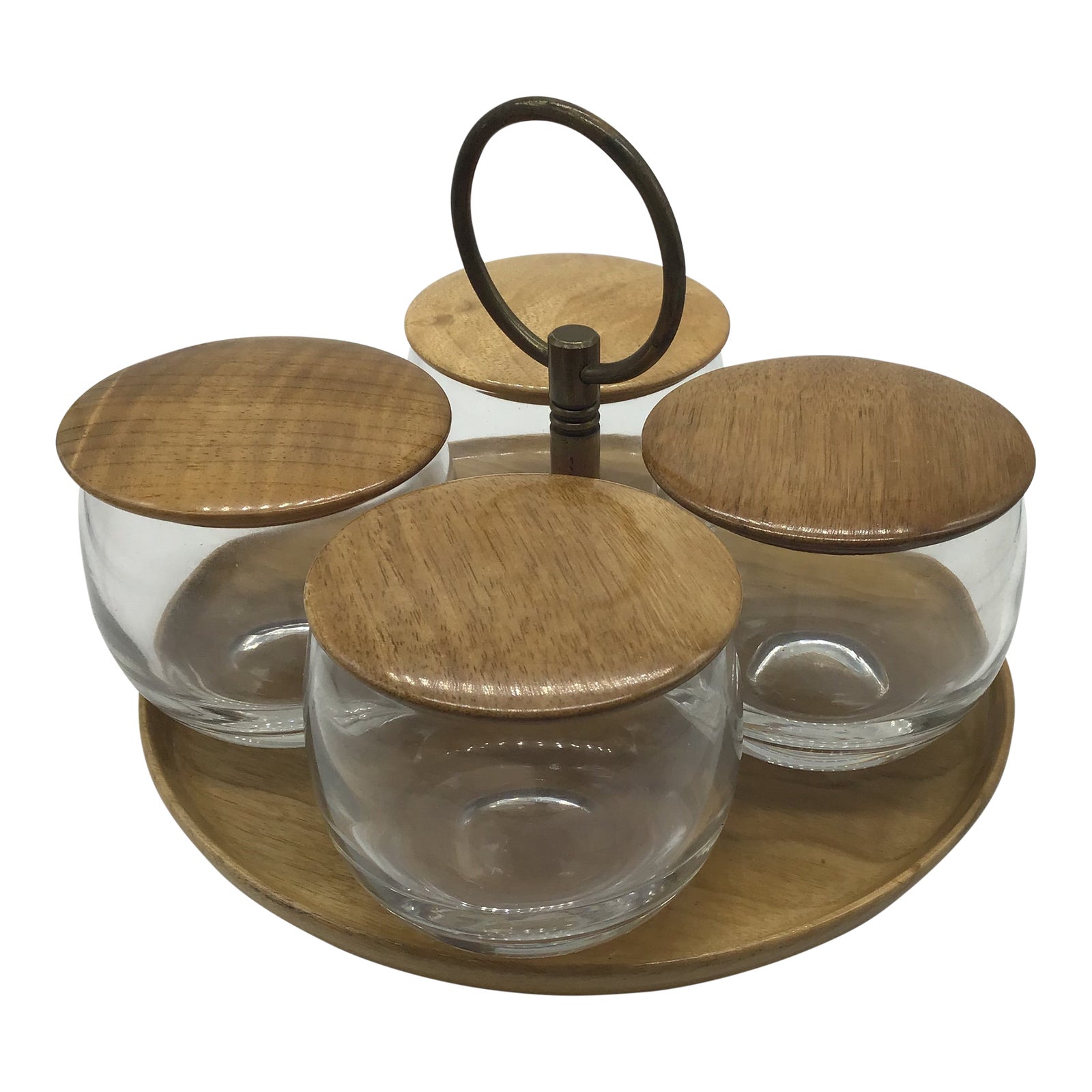 MCM Condiment Set Mid Century Modern 5 Piece Condiment Set Myrtlewood ...