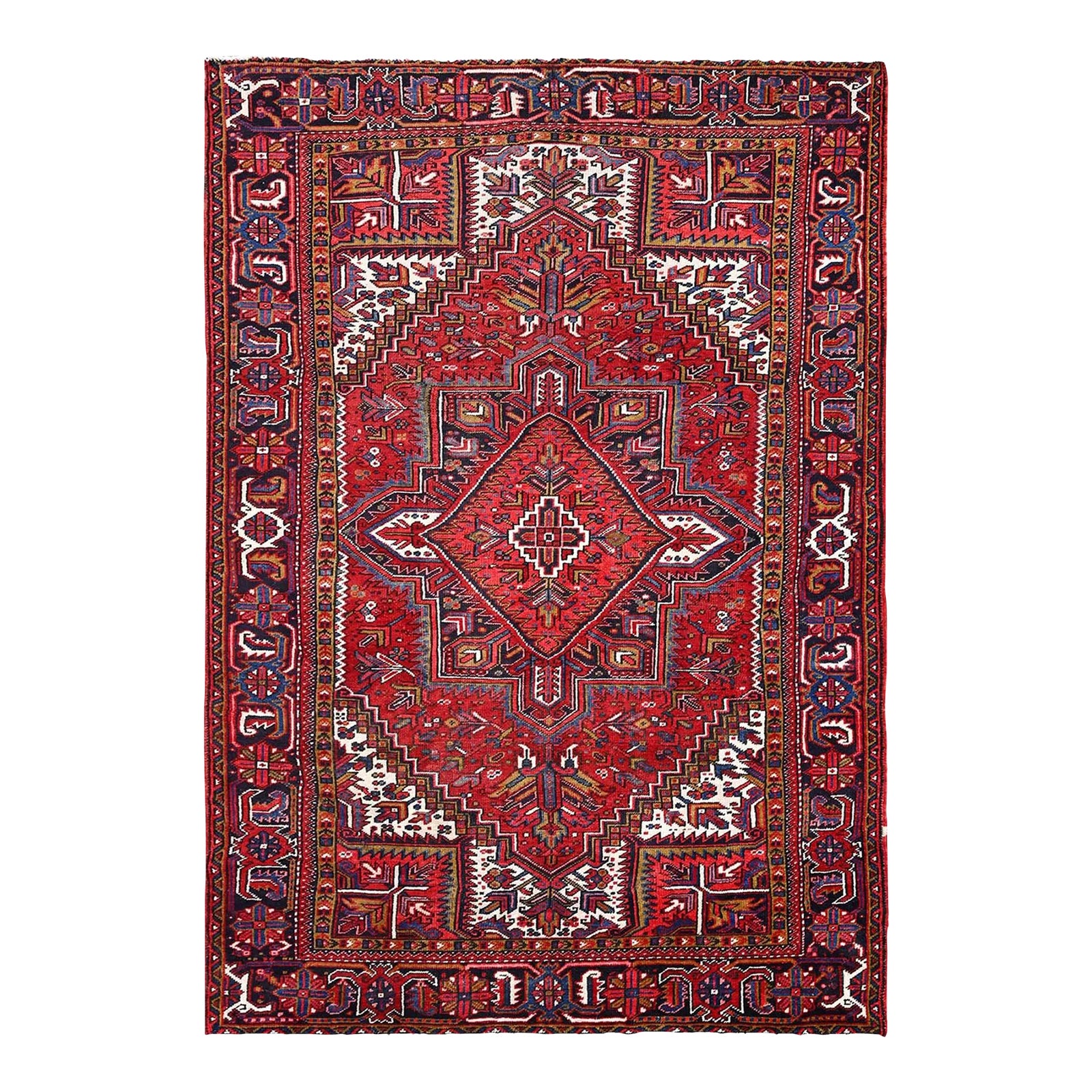 1960 Red Vintage Bohemian Persian Rug | Chairish