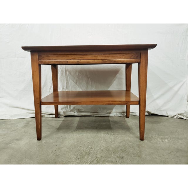 Lane Mid Century End Table Style 1905 Burlwood Inserts | Chairish