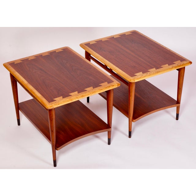 1960s Pair Mid Century Modern Lane Acclaim Dovetail End Tables Design ...