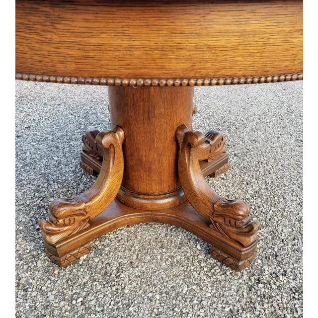 19th Century American Empire Carved Dolphin Table | Chairish