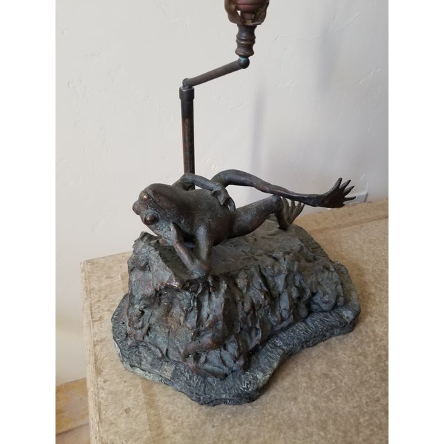 Vintage Bronze Frog Lamp | Chairish