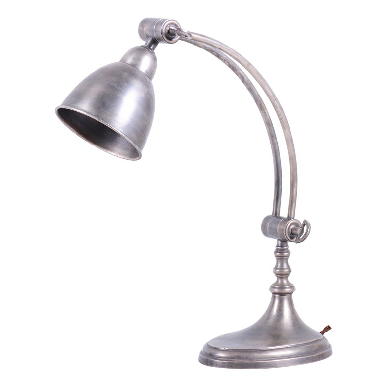 Art Deco Table Lamp in Chrome-Plated Steel, France, 1920s | Chairish
