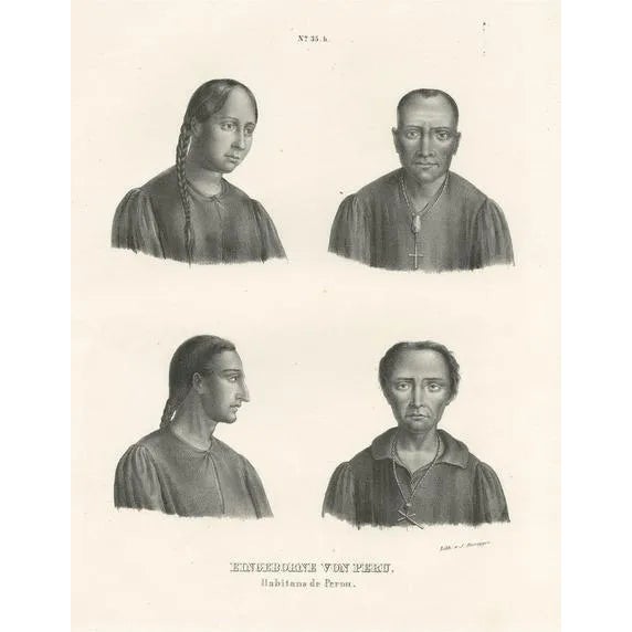 Schinz, Illustration of Peruvians, Natives of Peru, 1845, Print | Chairish