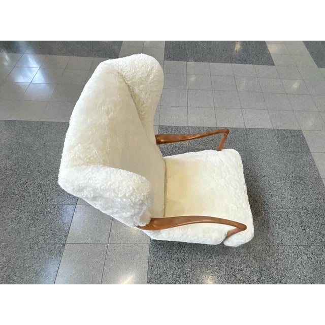 Vintage Danish Modern Jacob Kjaer Beech Wingback Chair in White ...