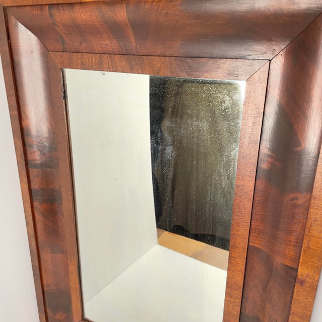 19th Century American Empire Flame Mahogany Ogee Wall Mirror | Chairish