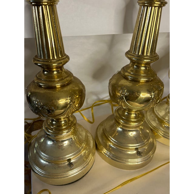 Set of 6 Vintage Mid-Century 1960s Keeder Brass Table Lamps | Chairish