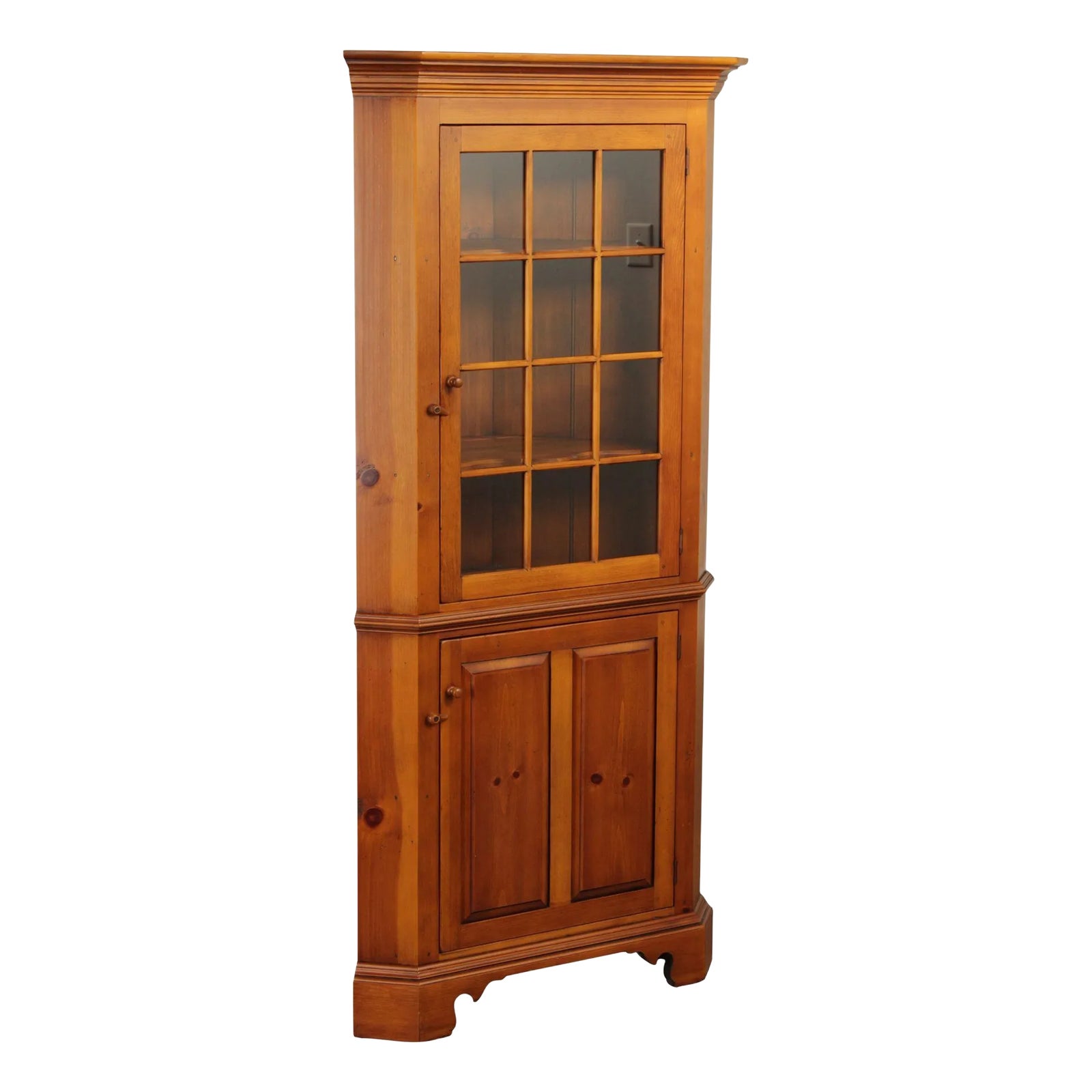 William Draper Country Pine Corner Cabinet | Chairish