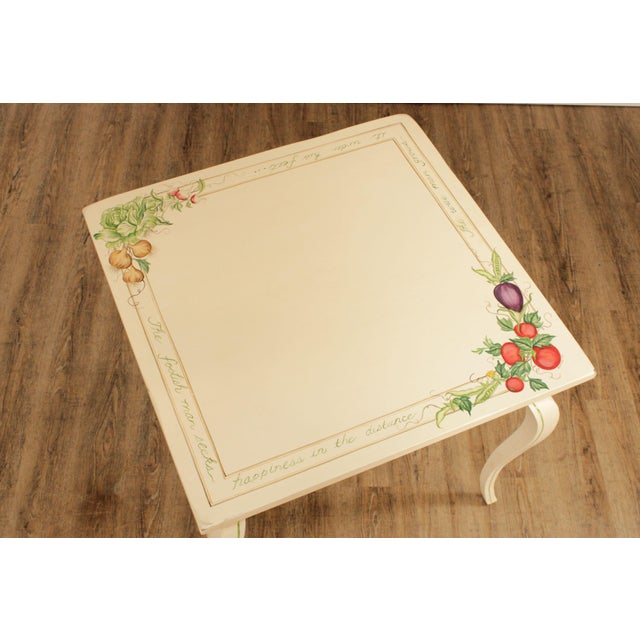 Hand Painted Square Dining Table | Chairish