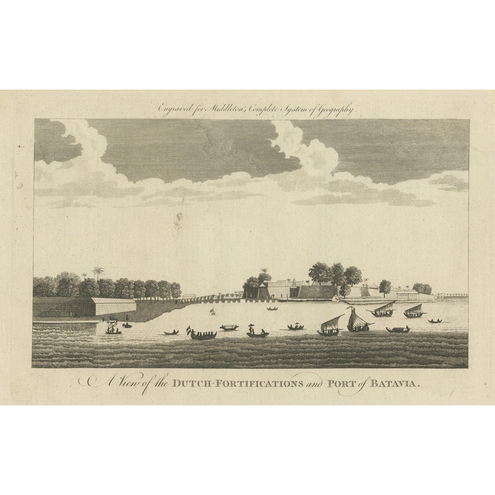 Antique View of Batavia Port Jakarta, 1778 | Chairish
