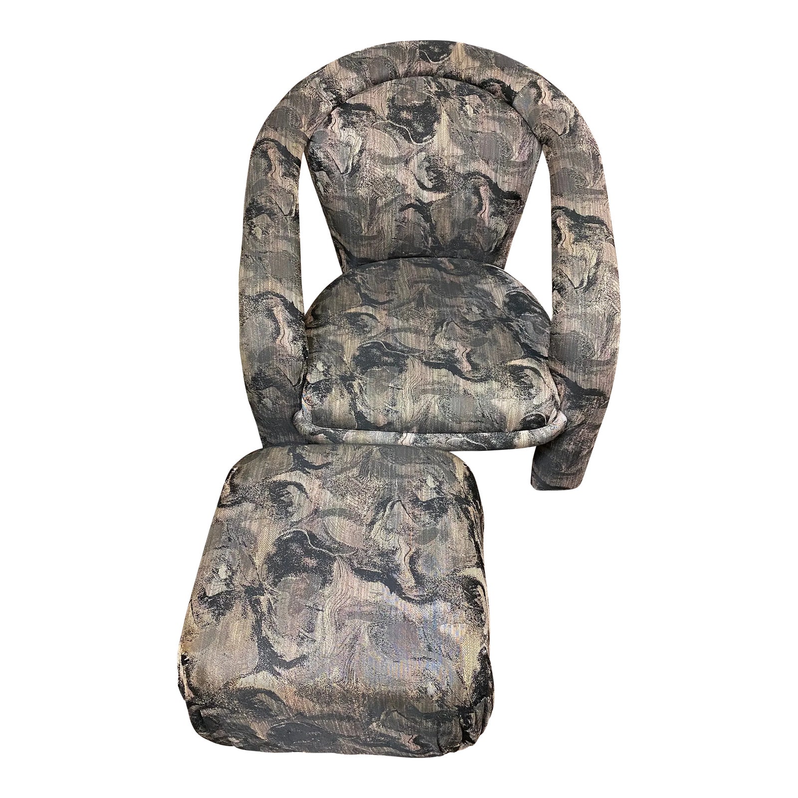 1980s Sculptural Post Modern Chair and Ottoman by Carson Furniture ...