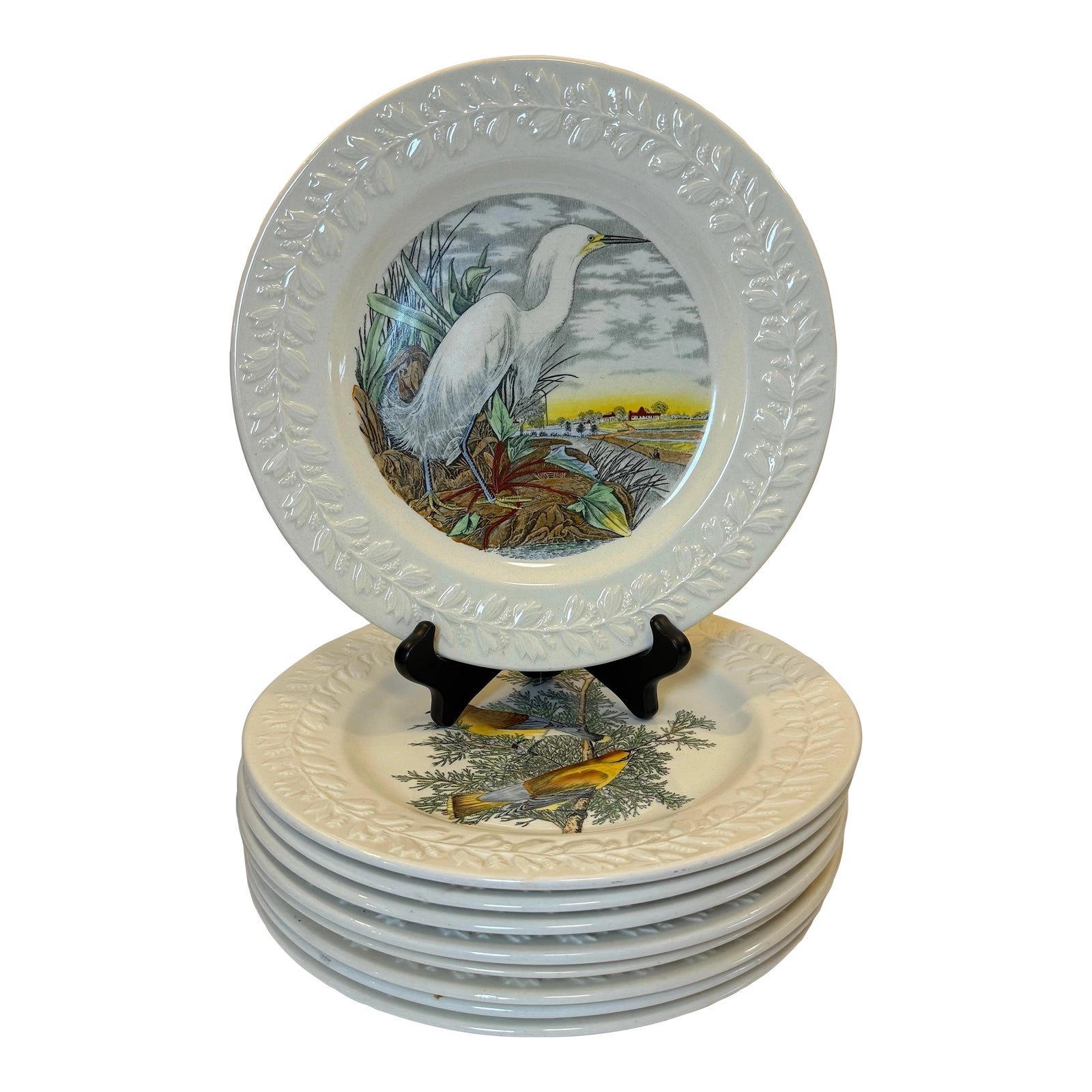 1960s Adams China Birds of America Laurel Dinner Plates - Set of 9 ...