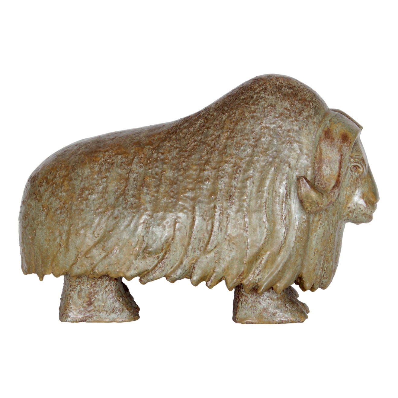 Scandinavian Artist, Large Yak Sculpture, 1950, Ceramic | Chairish