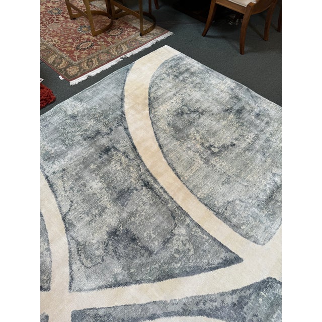 8ft11in × 11ft12in Global Views Meander Wool + Silk Area Rug | Chairish