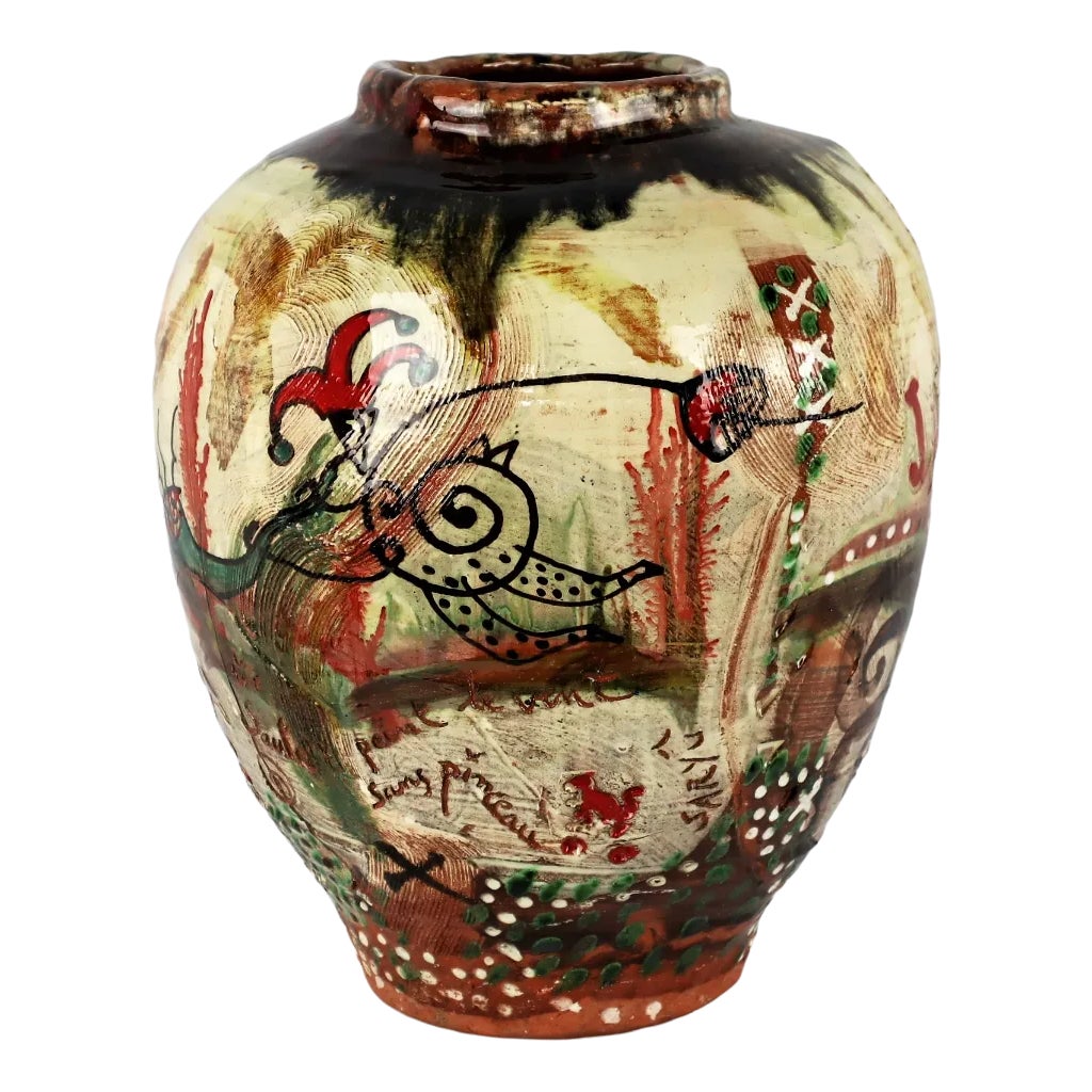 Ceramic Graffiti Jazz Vase by Basile, 1990s | Chairish